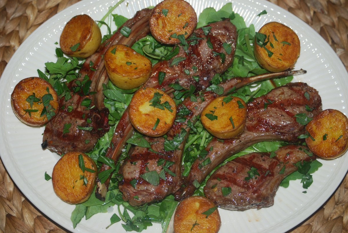 Lamb Cutlets with Mint, Chili and Golden Potatoes – Cooking with Nigella